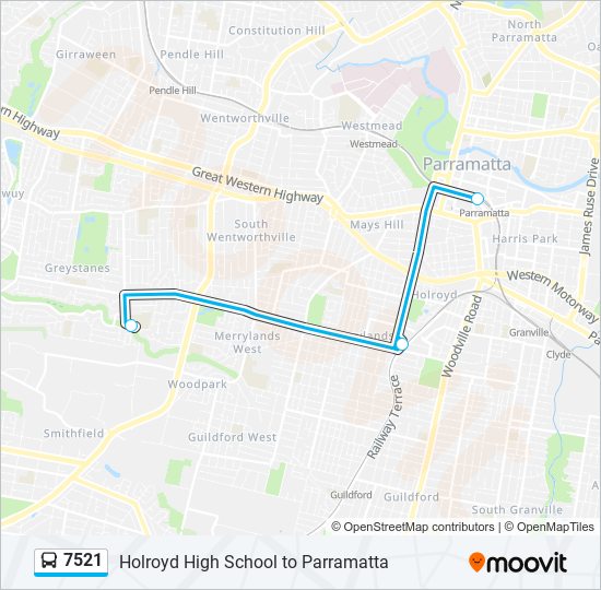 7521 Route: Schedules, Stops & Maps - Parramatta Stn (Updated)