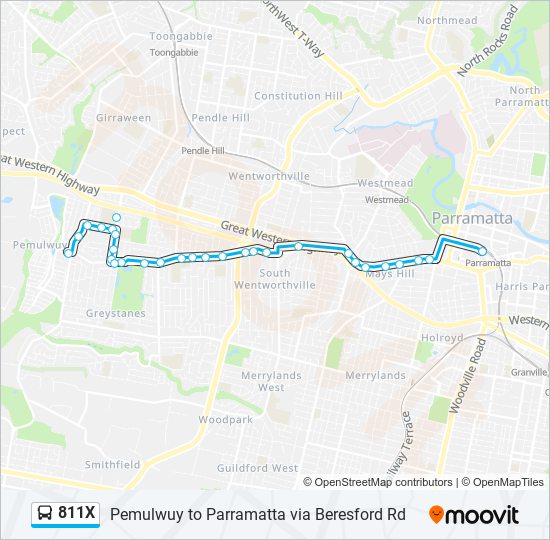 811x Route: Schedules, Stops & Maps - Pemulwuy Mktplc (Updated)