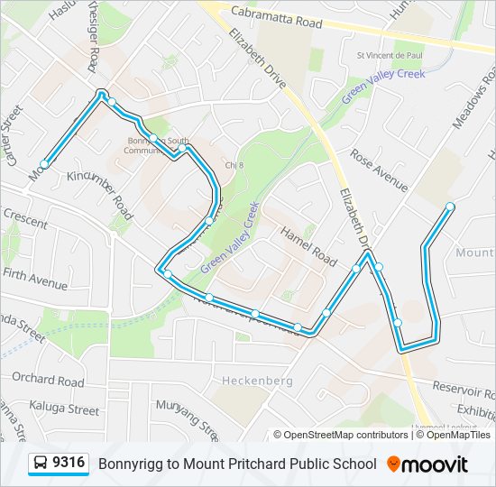 9316 Route: Schedules, Stops & Maps - Mount Pritchard PS (Updated)
