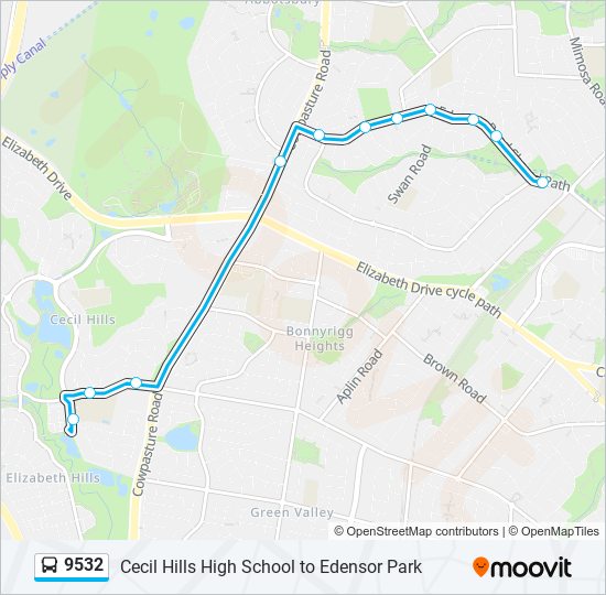 9532 Route: Schedules, Stops & Maps - Edensor Rd at Sweethaven Rd (Updated)