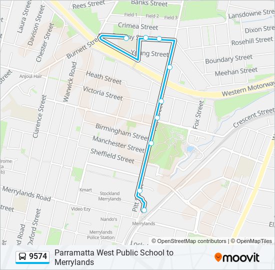 9574 Route: Schedules, Stops & Maps - Merrylands Intg (Updated)