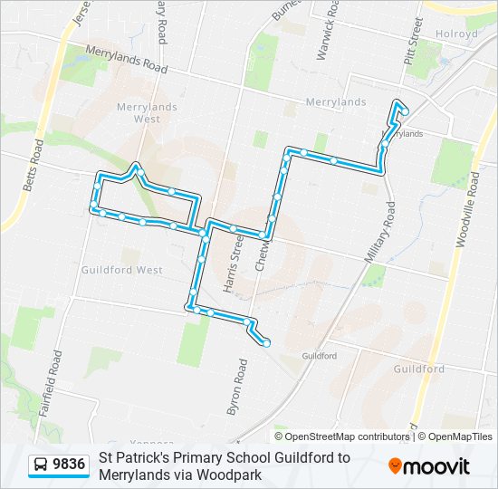 9836 Route: Schedules, Stops & Maps - Merrylands Intg (Updated)