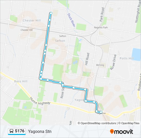 s176 Route: Schedules, Stops & Maps - Yagoona Stn (Updated)