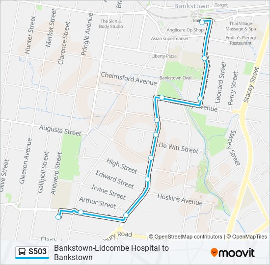 s503 Route: Schedules, Stops & Maps - Bankstown Stn (Updated)
