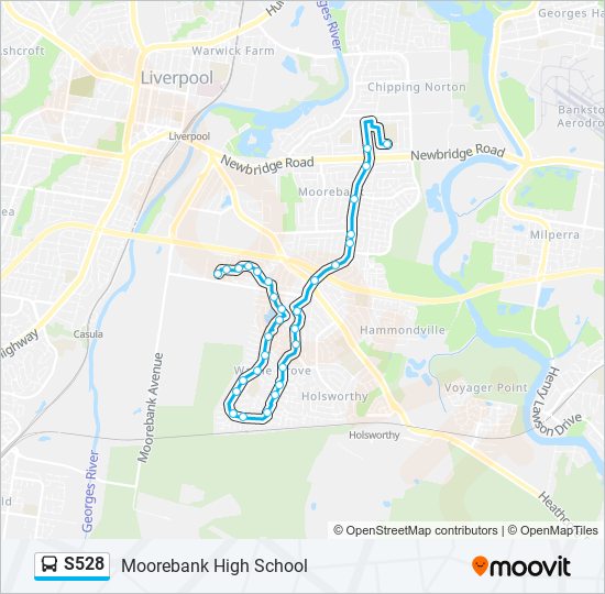 s528 Route: Schedules, Stops & Maps - Moorebank High School (Updated)