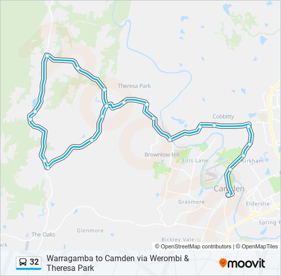 32 Route: Schedules, Stops & Maps - Bobs Range Rd before Werombi Rd ...