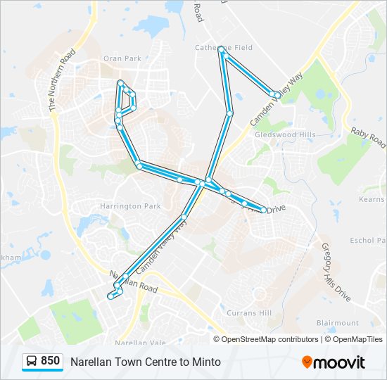 850 Route: Schedules, Stops & Maps - Camden Valley Way at Catherine ...