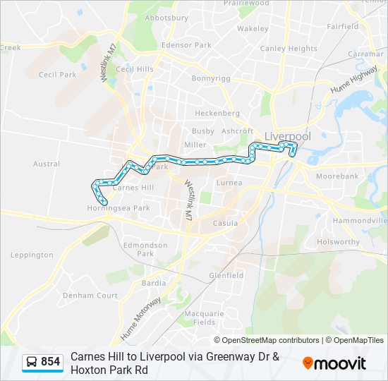 854 Route: Schedules, Stops & Maps - Liverpool Stn (Updated)