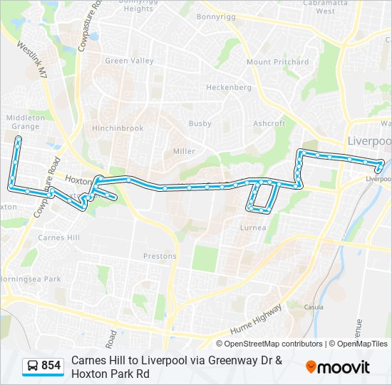 854 Route: Schedules, Stops & Maps - Thomas Hassall Anglican Coll (Updated)