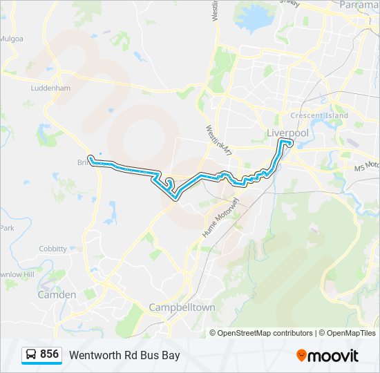 856 Route: Schedules, Stops & Maps - Wentworth Rd Bus Bay (Updated)