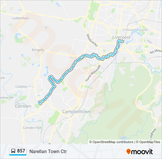 857 Route: Schedules, Stops & Maps - Narellan Town Ctr (Updated)