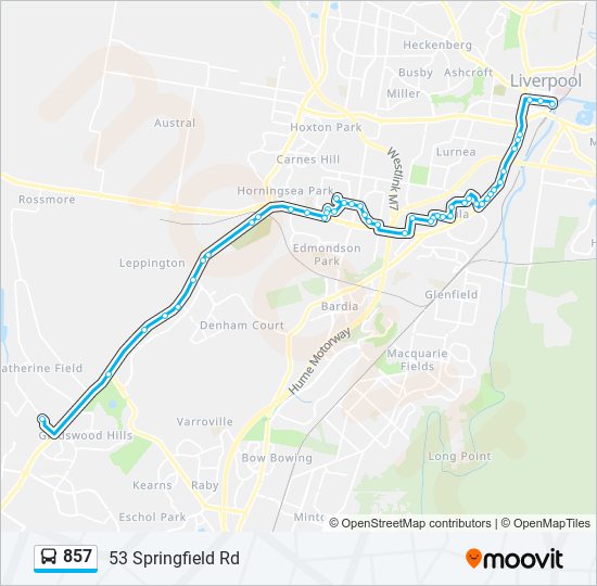 857 Route: Schedules, Stops & Maps - 53 Springfield Rd (Updated)