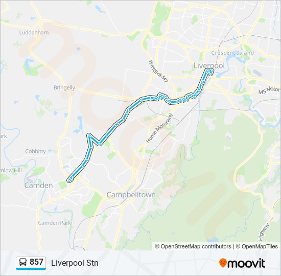 857 Route: Schedules, Stops & Maps - Liverpool Stn (Updated)