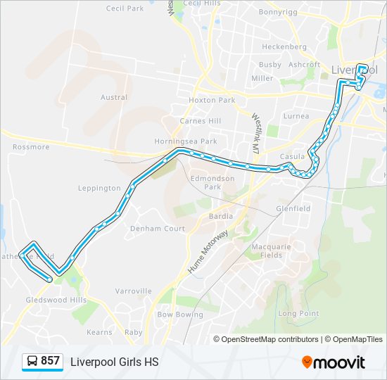 857 Route: Schedules, Stops & Maps - Liverpool Girls HS (Updated)