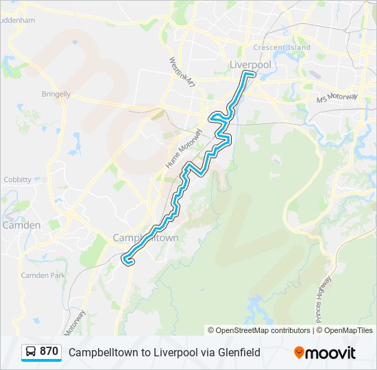 870 Route: Schedules, Stops & Maps - Main Campbelltown Hosp (Updated)