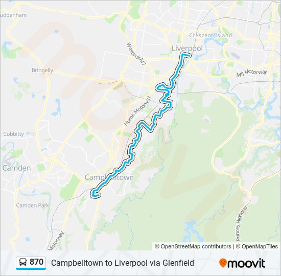 870 Route: Schedules, Stops & Maps - Main Campbelltown Hosp (Updated)
