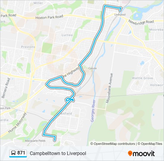 871 Route: Schedules, Stops & Maps - Liverpool Stn (Updated)