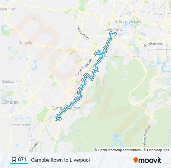 871 Route: Schedules, Stops & Maps - Main Campbelltown Hosp (Updated)