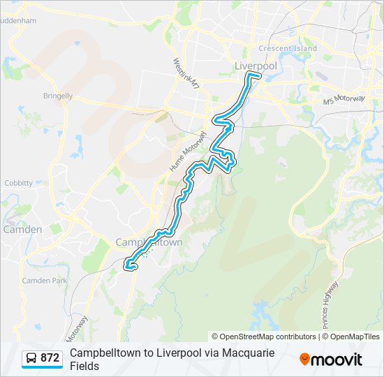 872 Route: Schedules, Stops & Maps - Main Campbelltown Hosp (Updated)
