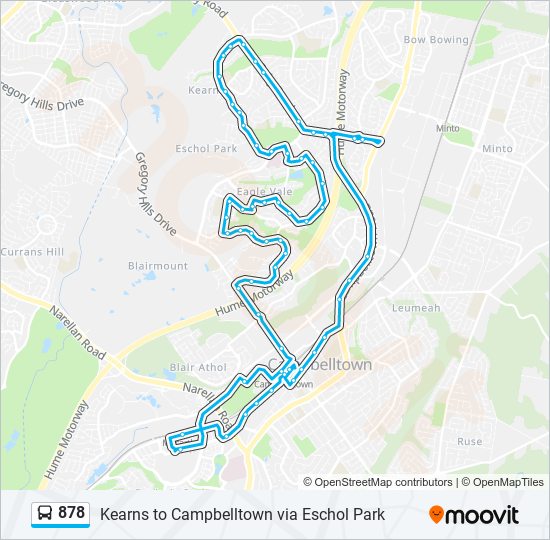 878 Route: Schedules, Stops & Maps - Campbelltown Stn (Updated)