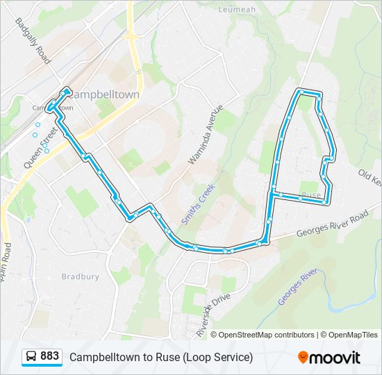 883 Route: Schedules, Stops & Maps - Campbelltown Stn (Updated)