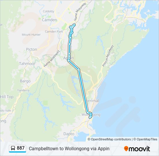 887 Route: Schedules, Stops & Maps - Campbelltown Stn (Updated)
