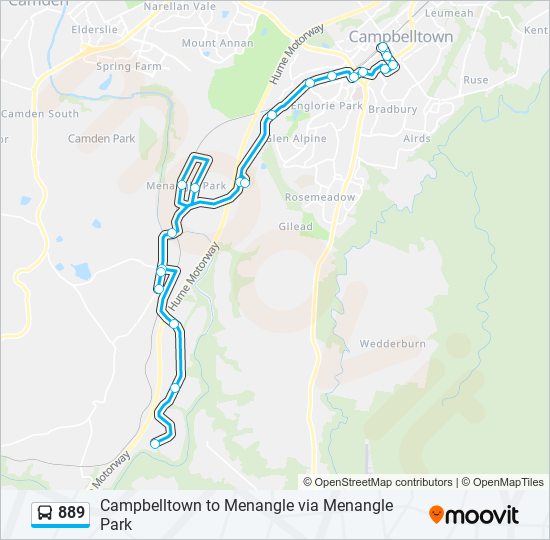 889 Route: Schedules, Stops & Maps - Campbelltown Stn (Updated)