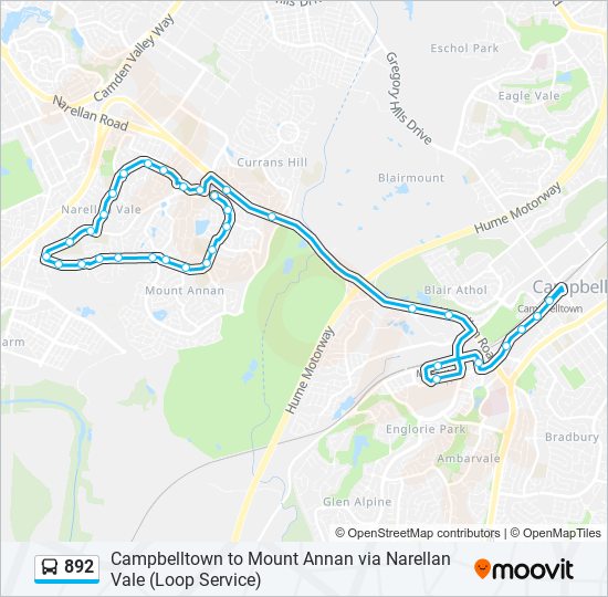 892 Route: Schedules, Stops & Maps - Birriwa Reserve (Updated)