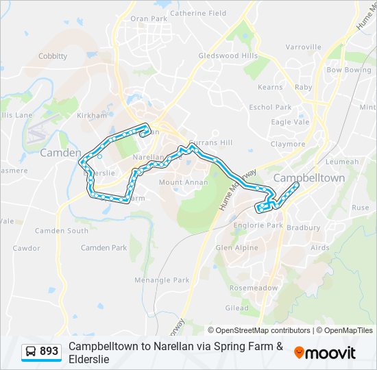 893 Route: Schedules, Stops & Maps - Campbelltown Stn (Updated)