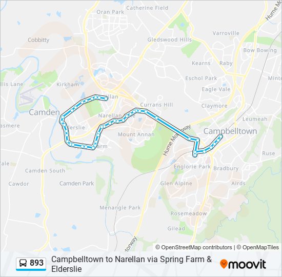 893 Route: Schedules, Stops & Maps - Narellan Town Ctr (Updated)