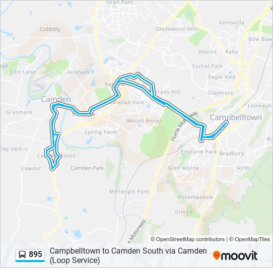 895 Route: Schedules, Stops & Maps - Campbelltown Stn (Updated)