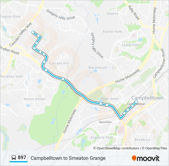 897 Route: Schedules, Stops & Maps - Campbelltown Stn (Updated)