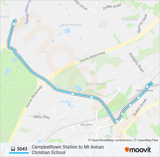 5043 Route: Schedules, Stops & Maps - Mt Annan Christian School (Updated)