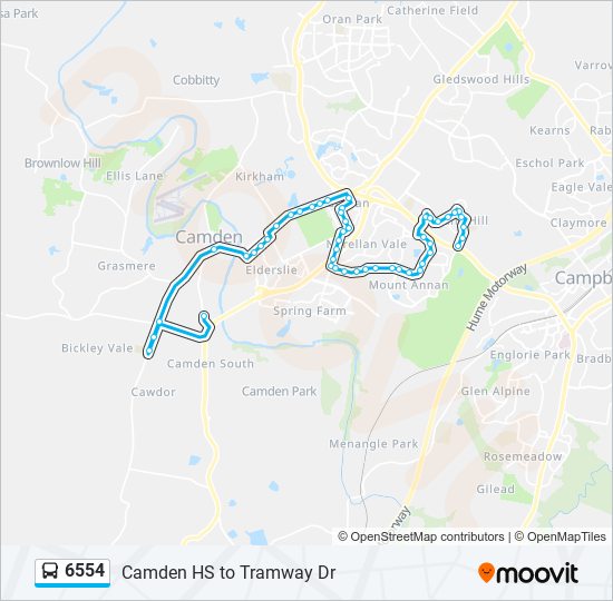 6554 Route: Schedules, Stops & Maps - Tramway Dr before Narellan Rd ...