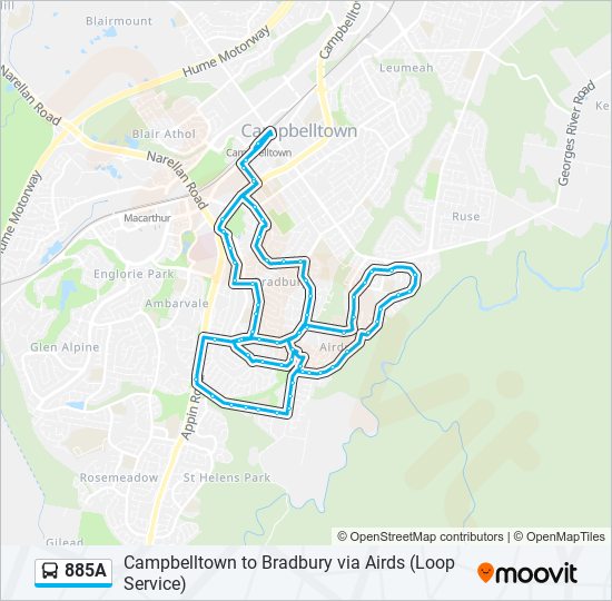 885a Route: Schedules, Stops & Maps - Campbelltown Stn (Updated)