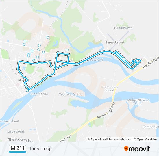 311 Route: Schedules, Stops & Maps - Taree Loop (Updated)