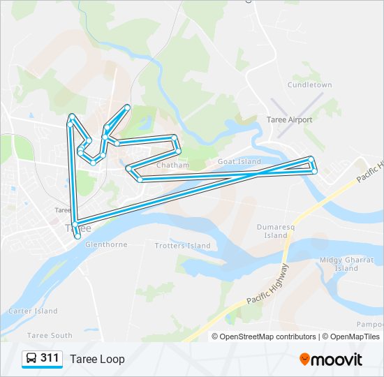 311 Route: Schedules, Stops & Maps - Taree Loop (Updated)