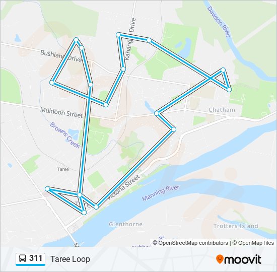 311 Route: Schedules, Stops & Maps - Taree Loop (Updated)