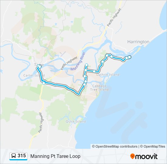315 Route: Schedules, Stops & Maps - Manning Pt Taree Loop (Updated)