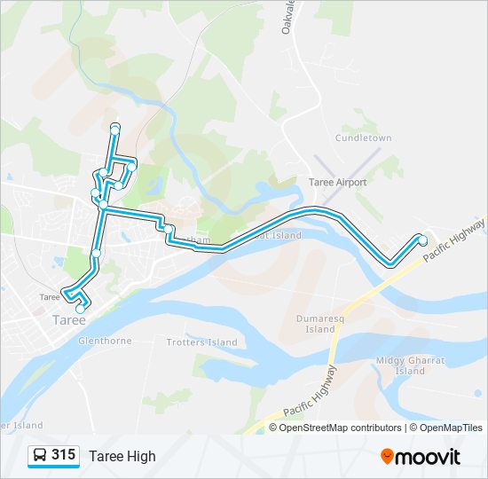 315 Route: Schedules, Stops & Maps - Taree High (Updated)