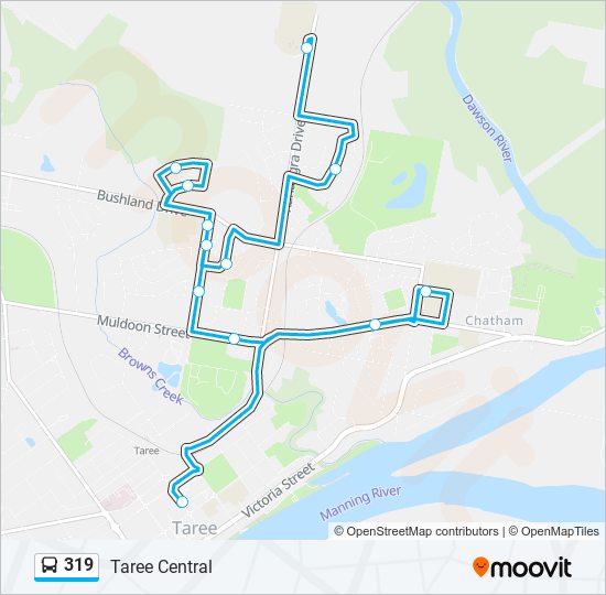 319 Route: Schedules, Stops & Maps - Taree Central (Updated)