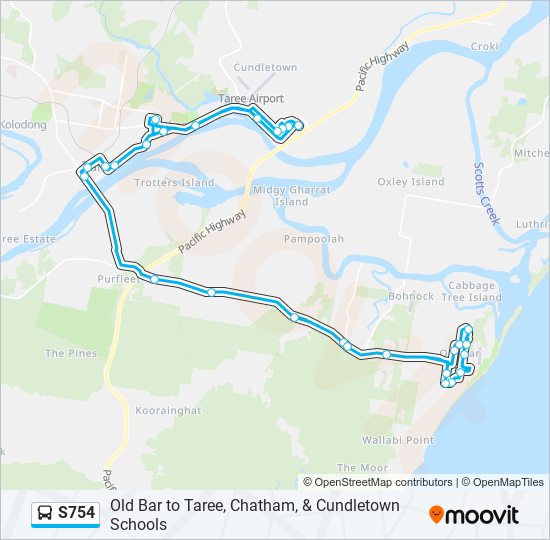 s754 Route: Schedules, Stops & Maps - Taree Schools (Updated)