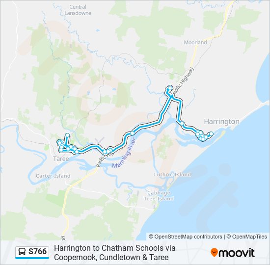 s766 Route: Schedules, Stops & Maps - Taree Chatham Schools (Updated)
