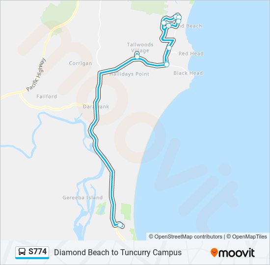 s774 Route: Schedules, Stops & Maps - Tuncurry Campus (Updated)