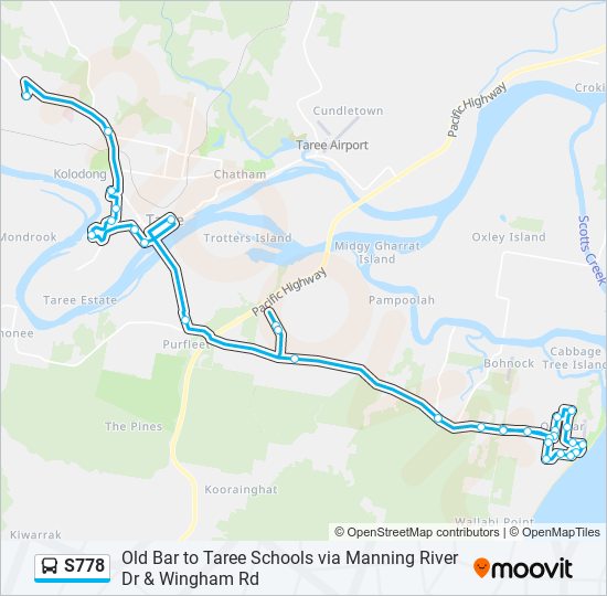 s778 Route: Schedules, Stops & Maps - Taree Schools (Updated)