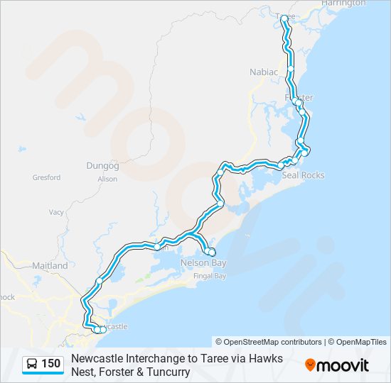 150 Route: Schedules, Stops & Maps - Tuncurry (Updated)