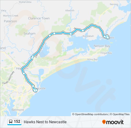 152 Route: Schedules, Stops & Maps - Tea Gardens (Updated)