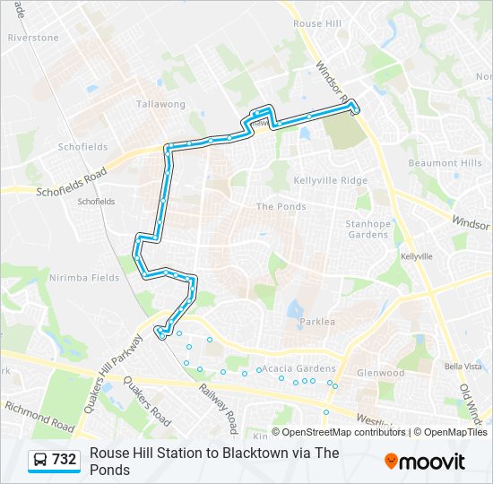 732 Route: Schedules, Stops & Maps - Rouse Hill (Updated)