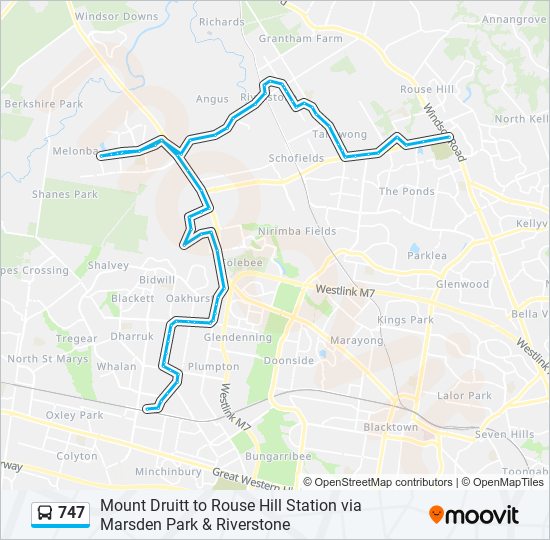 747 Route: Schedules, Stops & Maps - Rouse Hill (Updated)