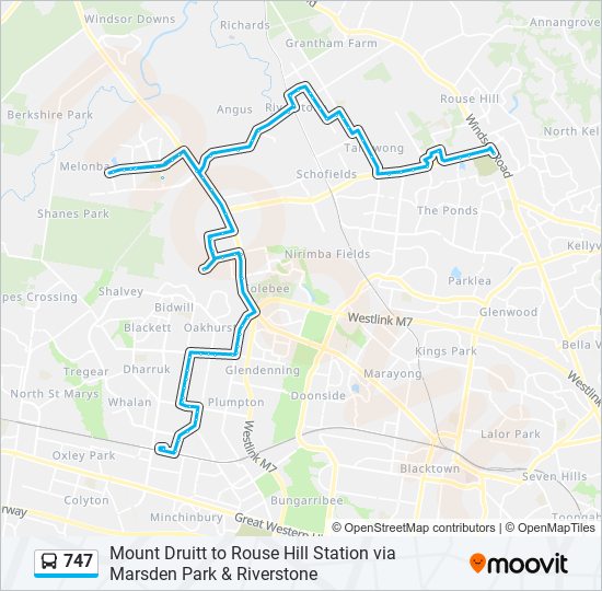 747 Route: Schedules, Stops & Maps - Mount Druitt (Updated)